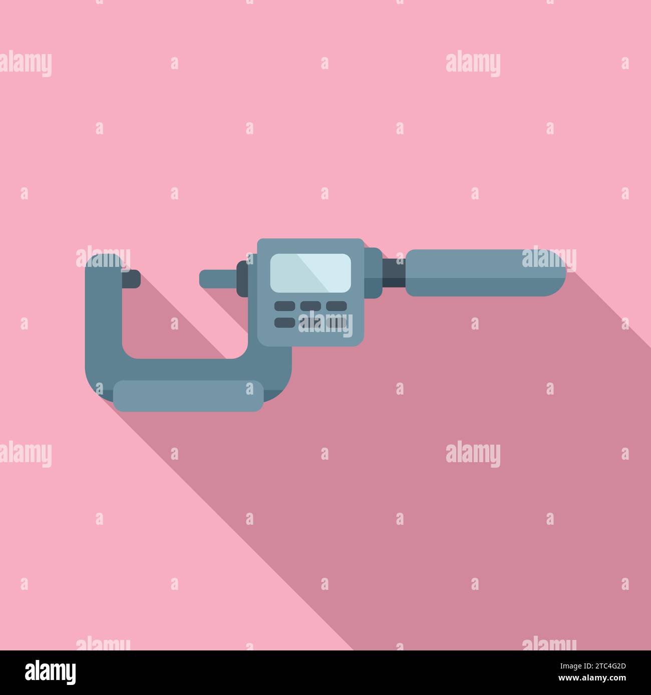 Work steel object icon flat vector. Digital micrometer. Construction tool Stock Vector Image ...