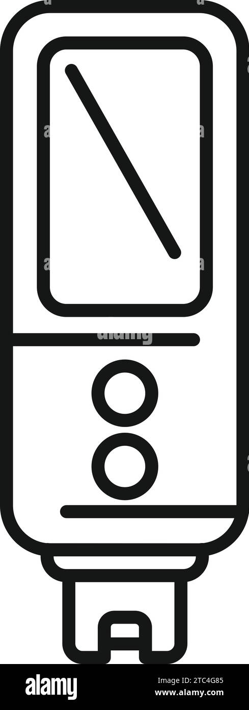 Computer ph meter icon outline vector. Sensor device. Medical ...