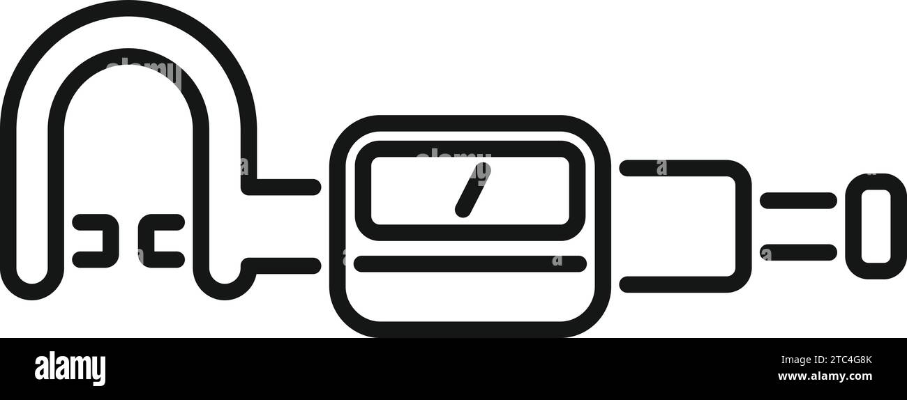 Classic digital micrometer icon outline vector. Scale meter object ...