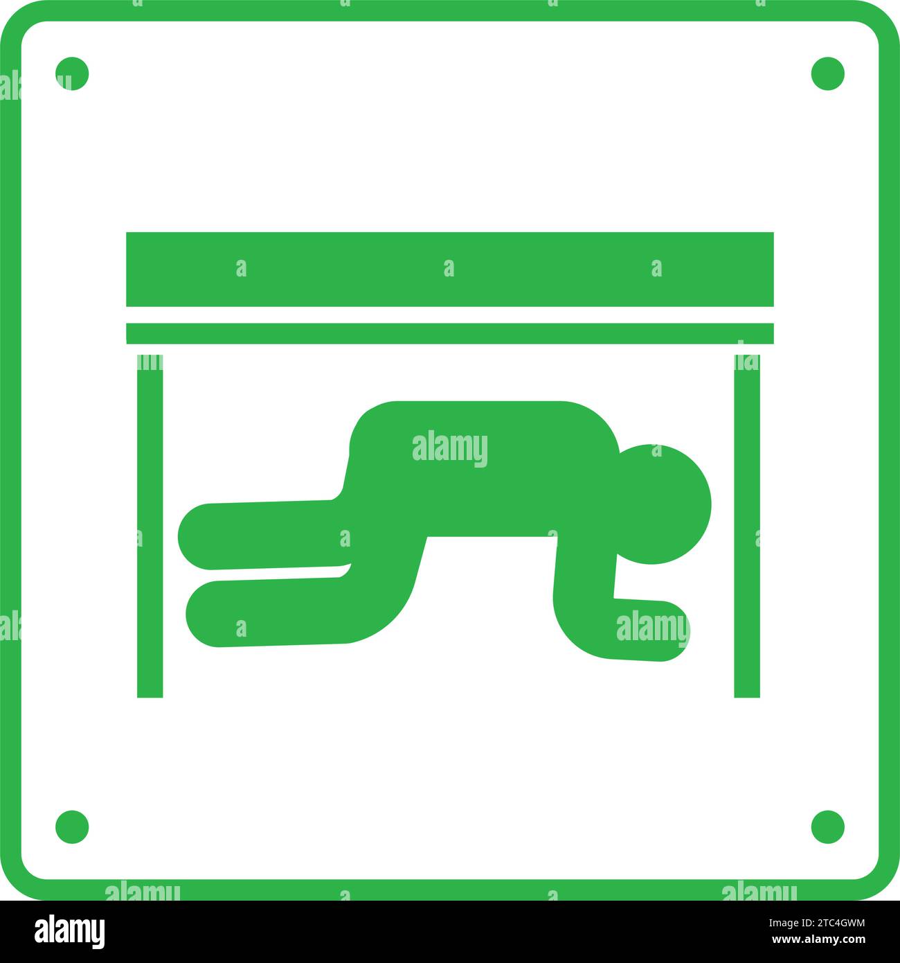 earthquake icon signal of crouch under a table Stock Vector Image & Art ...