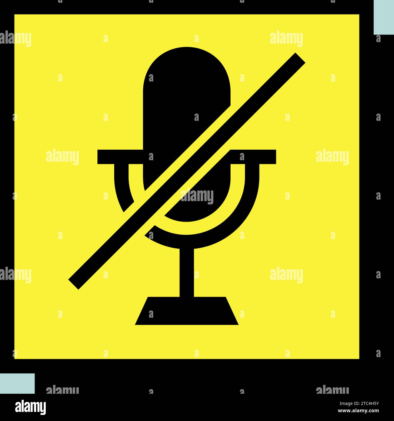 Microphone, mic mute vector isolated neo-brutalism icon. Music sign ...