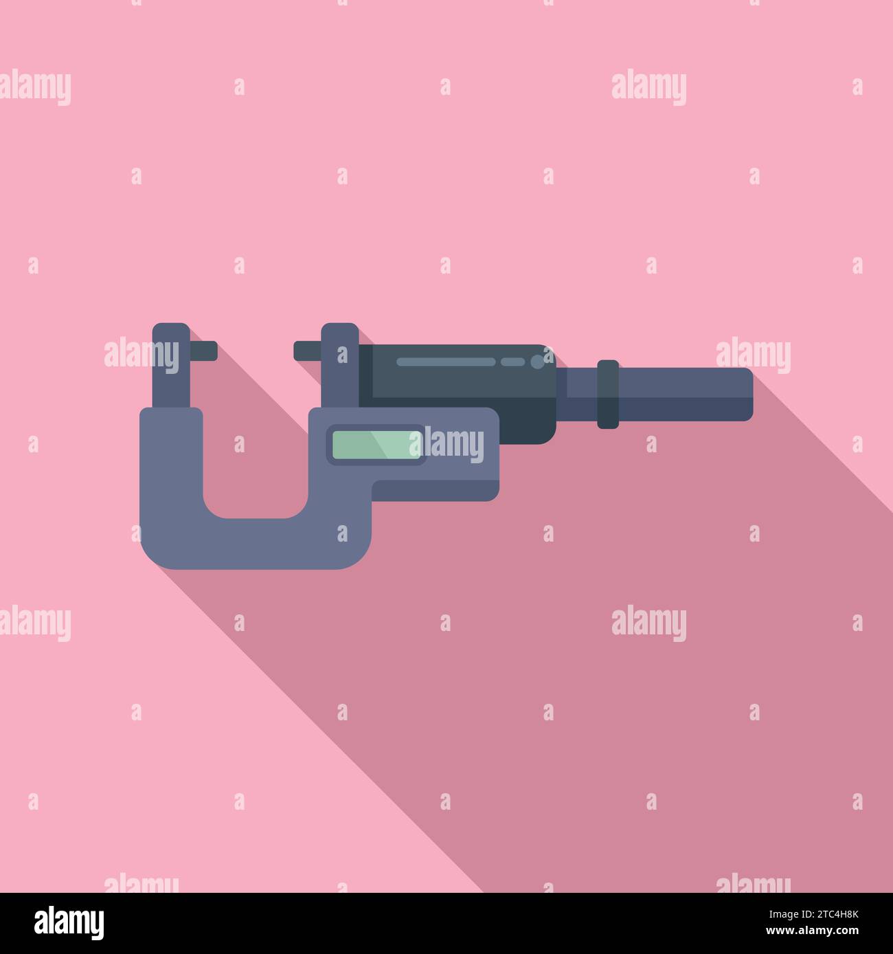 Digital micrometer caliper icon flat vector. Machining tool. Micro ...