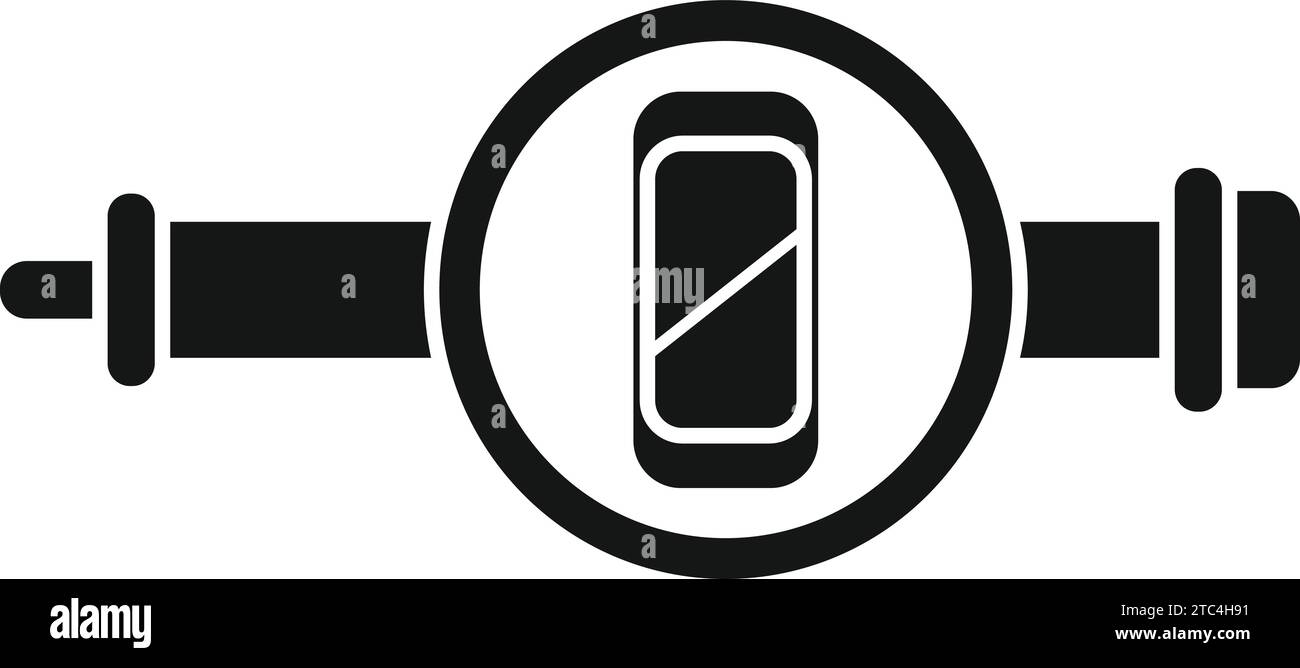 Plastic digital micrometer icon simple vector. Scale precise machine ...