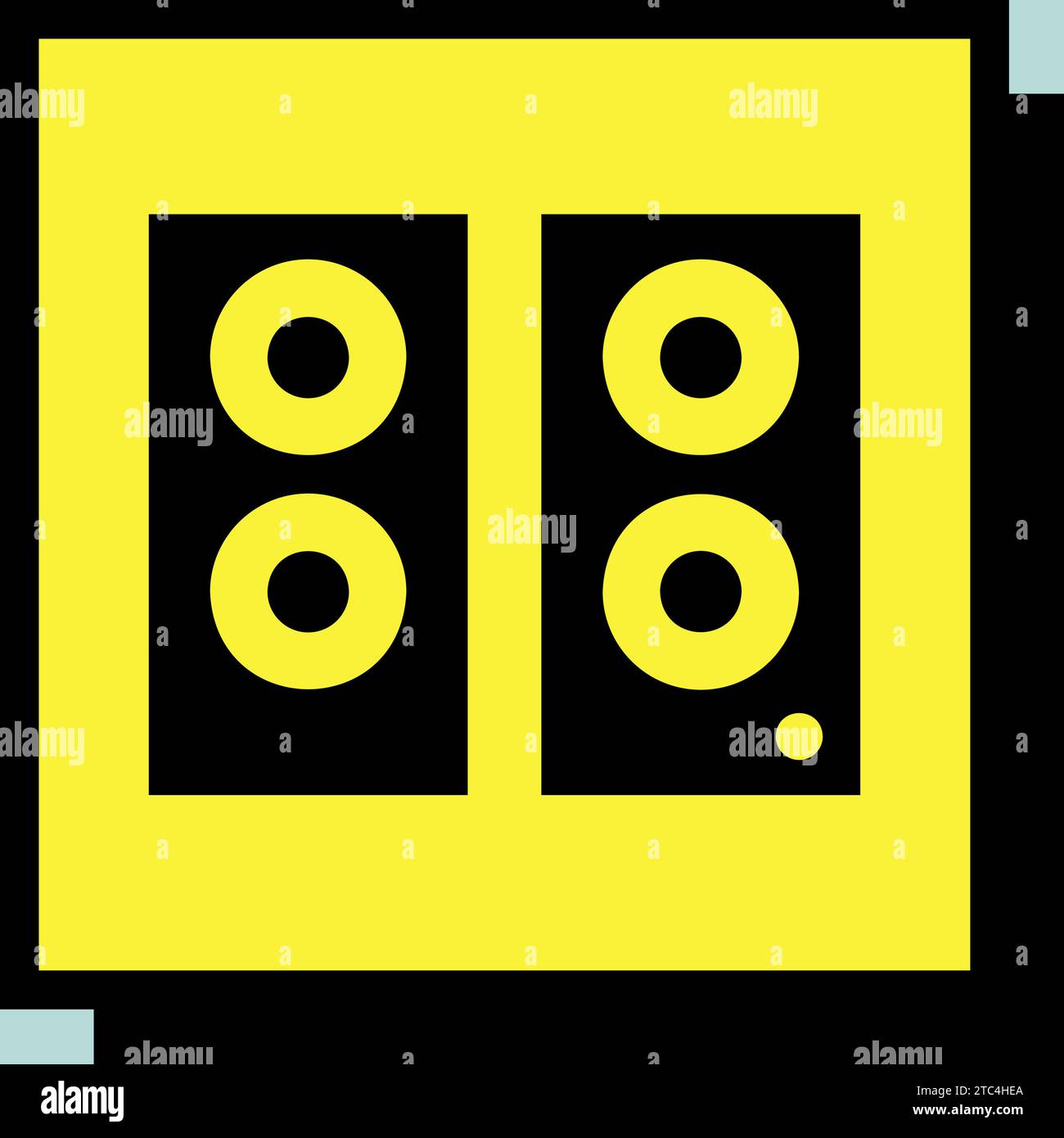 Two acoustic speaker vector neo-brutalism icon. Graph symbol for music ...