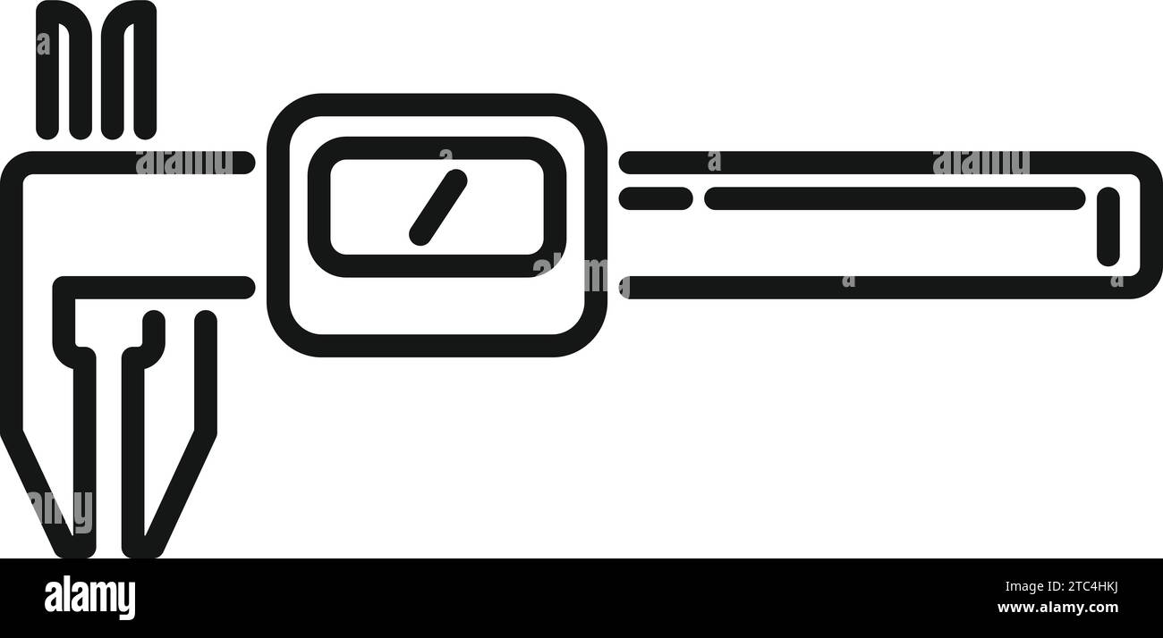 Digital micrometer icon outline vector. Caliper ruler. Device tool ...