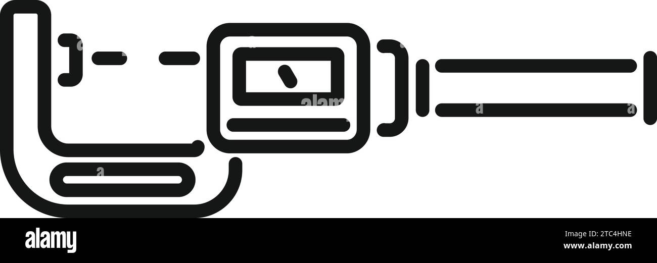 Digital micrometer tool icon outline vector. Vernier scale. Millimeter ...
