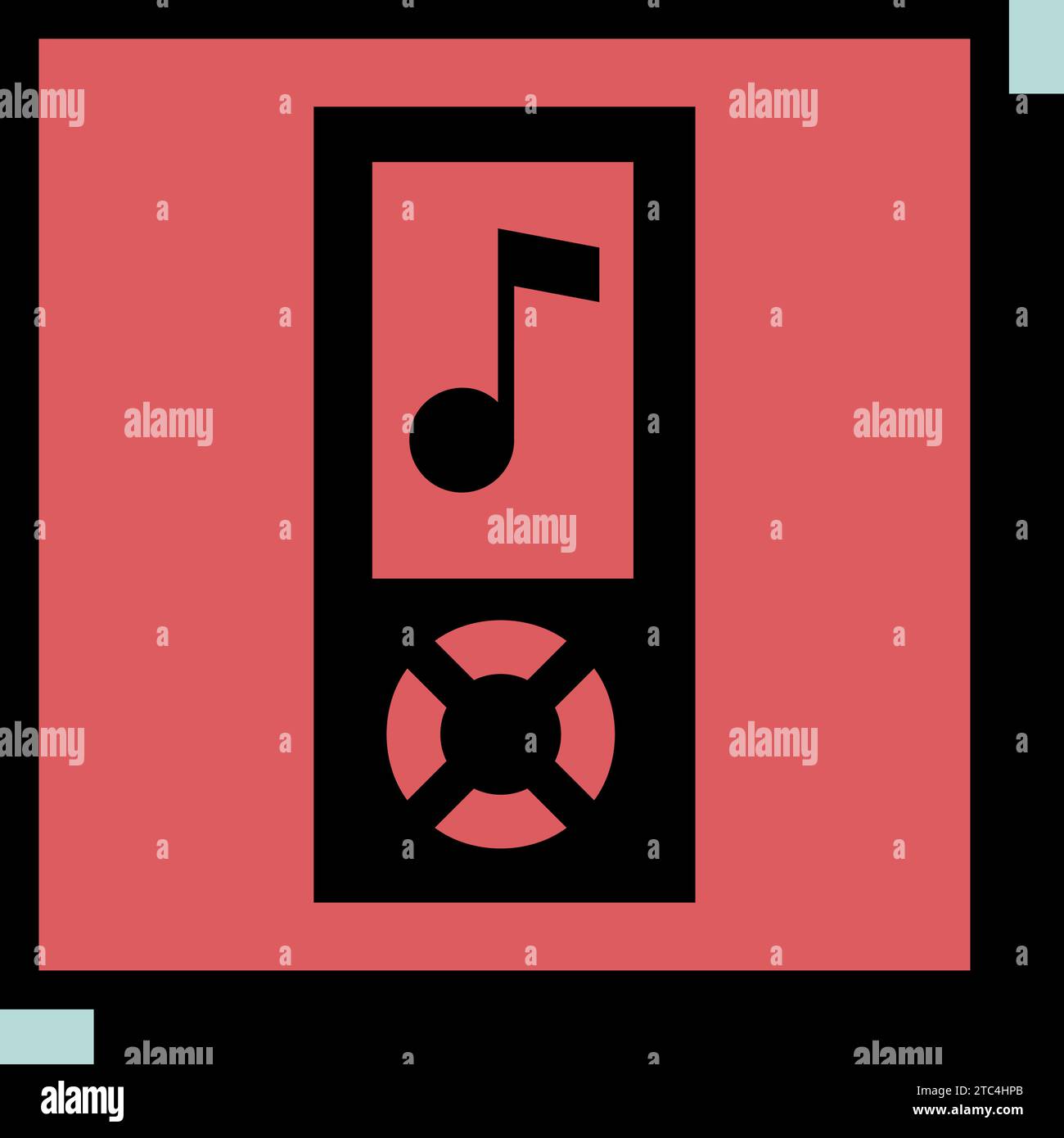 Mp3 player vector isolated neo-brutalism icon. Music sign. Graph symbol ...