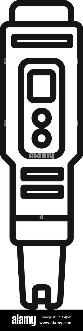 Portable ph meter icon outline vector. Electronic probe. Experiment ...