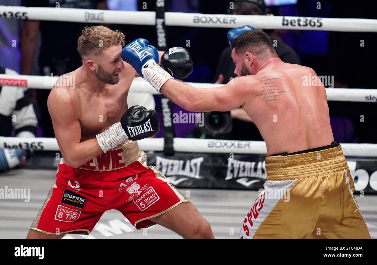 Lewis Edmondson (left) in action against Dmytro Fedas in their Light ...