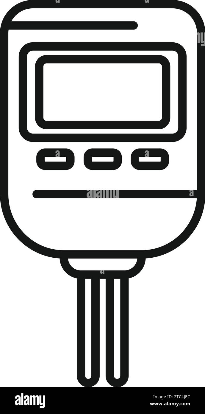 Solution food ph meter icon outline vector. Paper sensor. Device kit ...