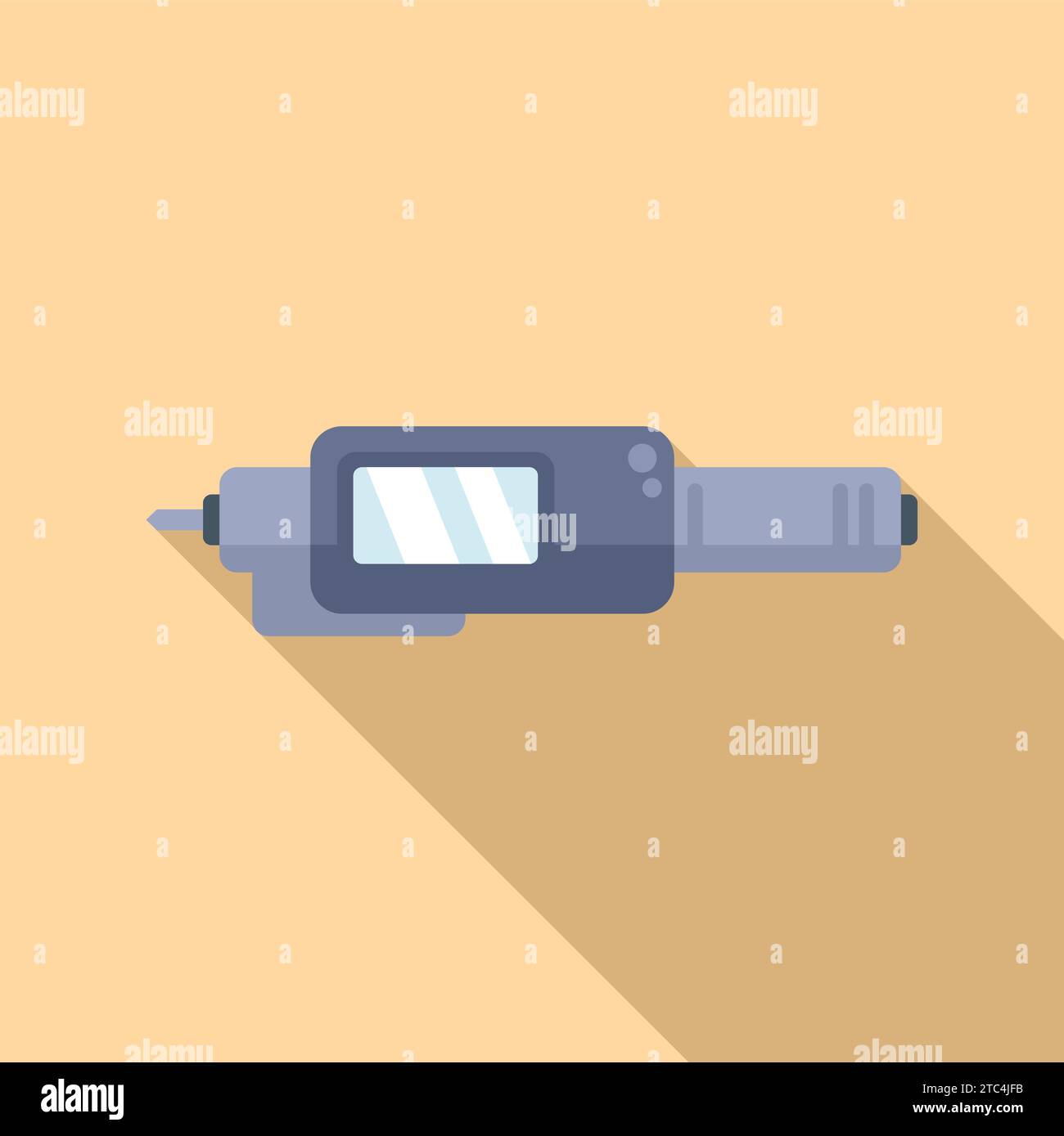 Digital micrometer icon flat vector. Caliper ruler. Device tool Stock ...