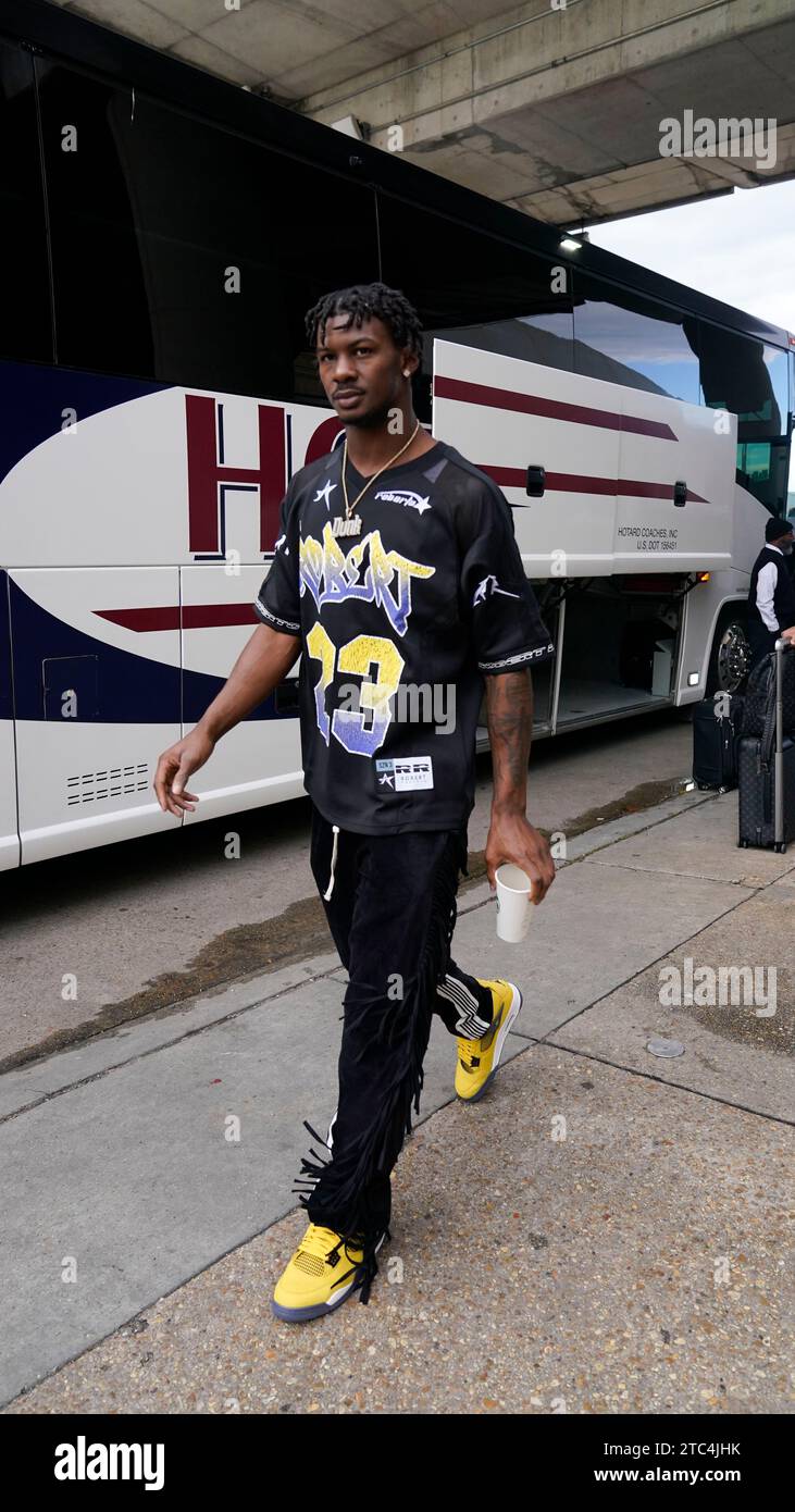 Carolina Panthers safety Sam Franklin Jr. arrives with the team before ...