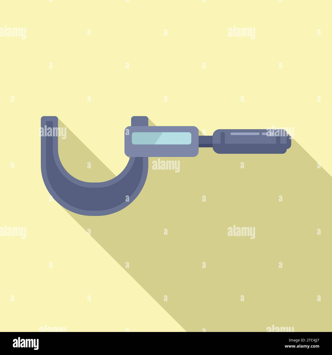 Digital micrometer icon flat vector. Scale object. High calibrated ...