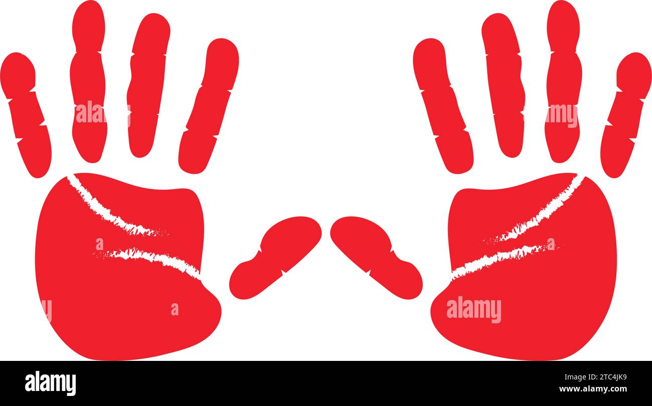red hand day illustration of red hands Stock Vector Image & Art - Alamy