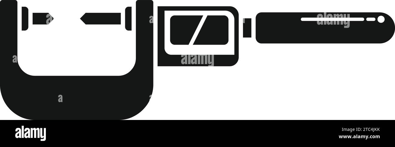 Electronic digital micrometer icon simple vector. Metal exact. Meter ...