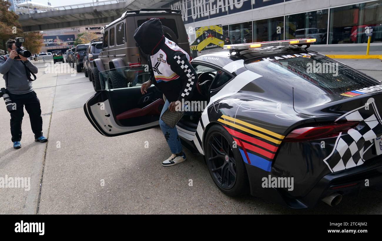 New Orleans Saints running back Alvin Kamara arrives in his car at the ...