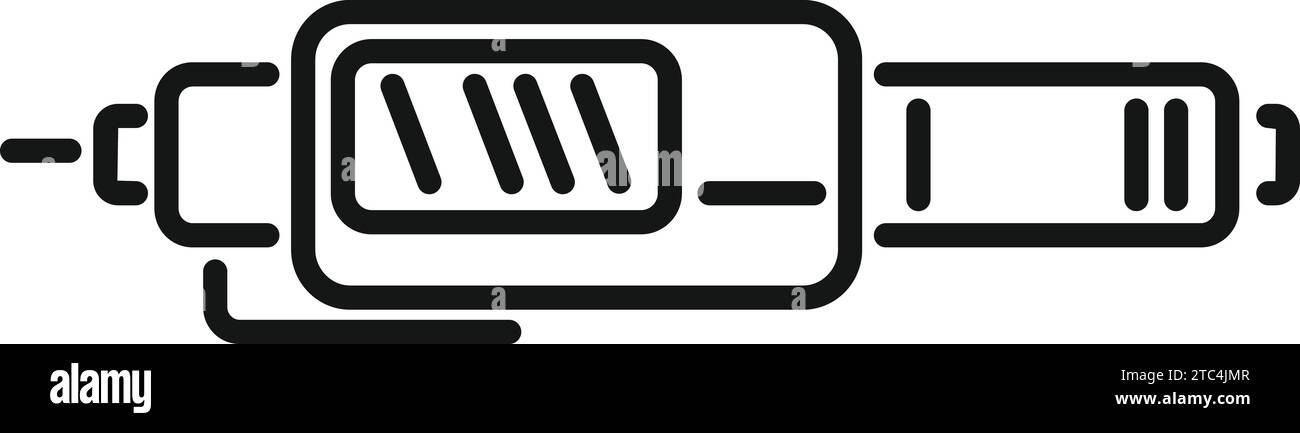 Digital micrometer precision icon outline vector. Number scale ...