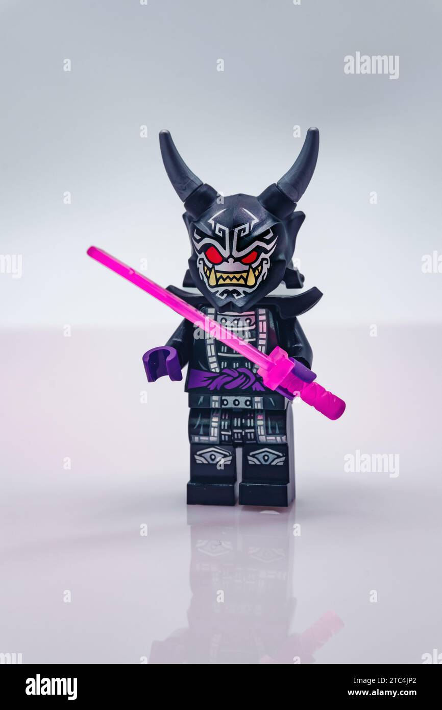 Garmadon lego ninjago minifigure toy with reflection Stock Photo - Alamy