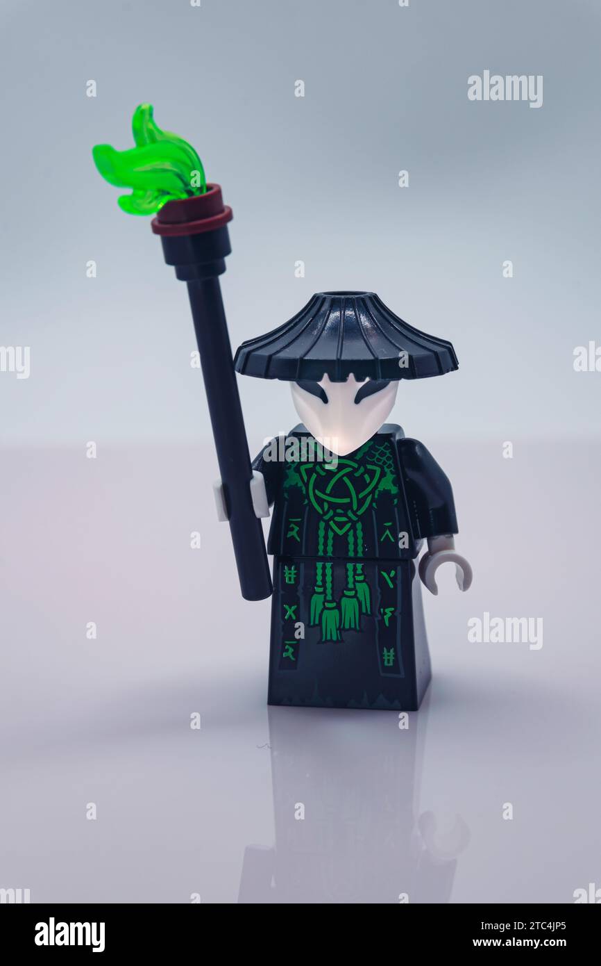 Skull Wizard lego ninjago minifigure toy with reflection Stock Photo ...