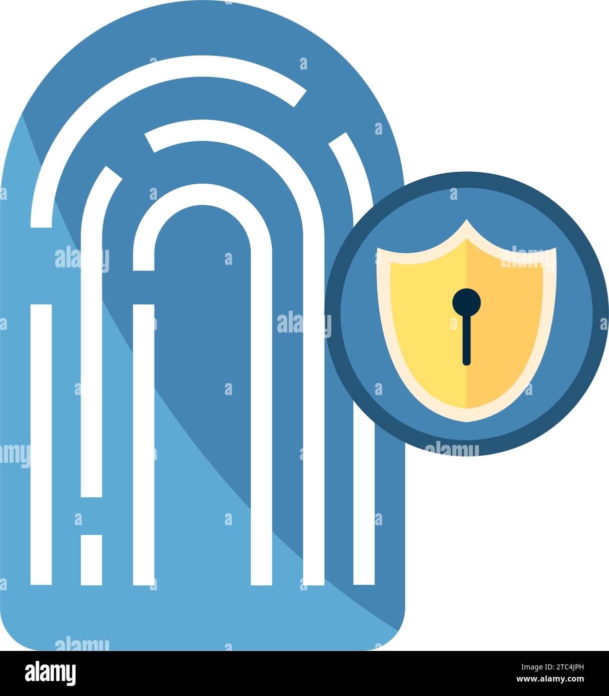 data security illustration of a finger print and padlock Stock Vector ...