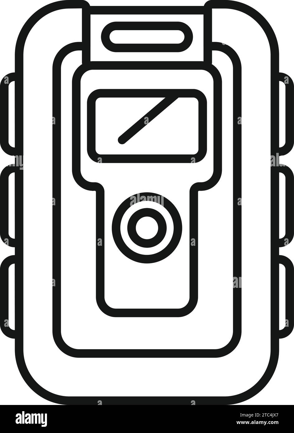 Laser meter level icon outline vector. Screen tool. Electronic altitude ...