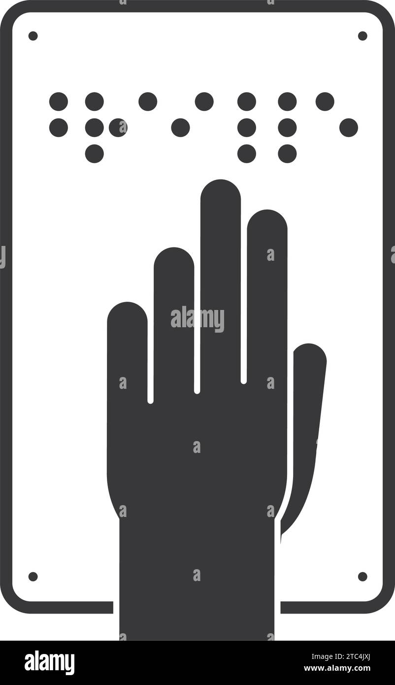 braille icon of hand reading Stock Vector Image & Art - Alamy
