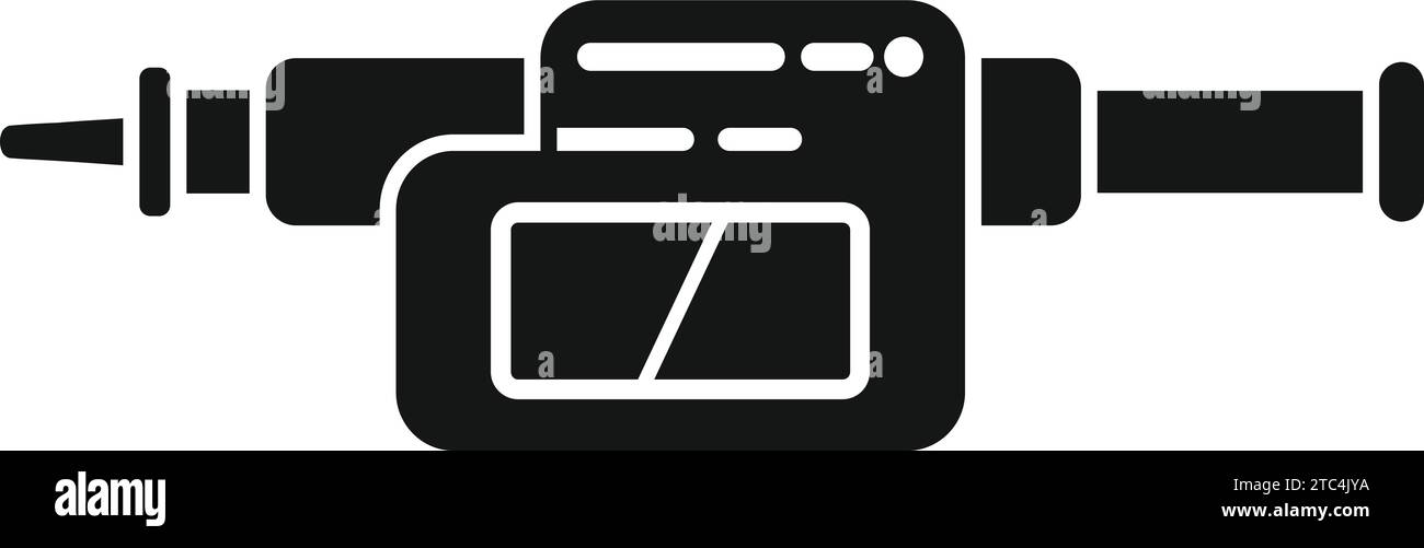 Micro tool measurement icon simple vector. Digital micrometer ...