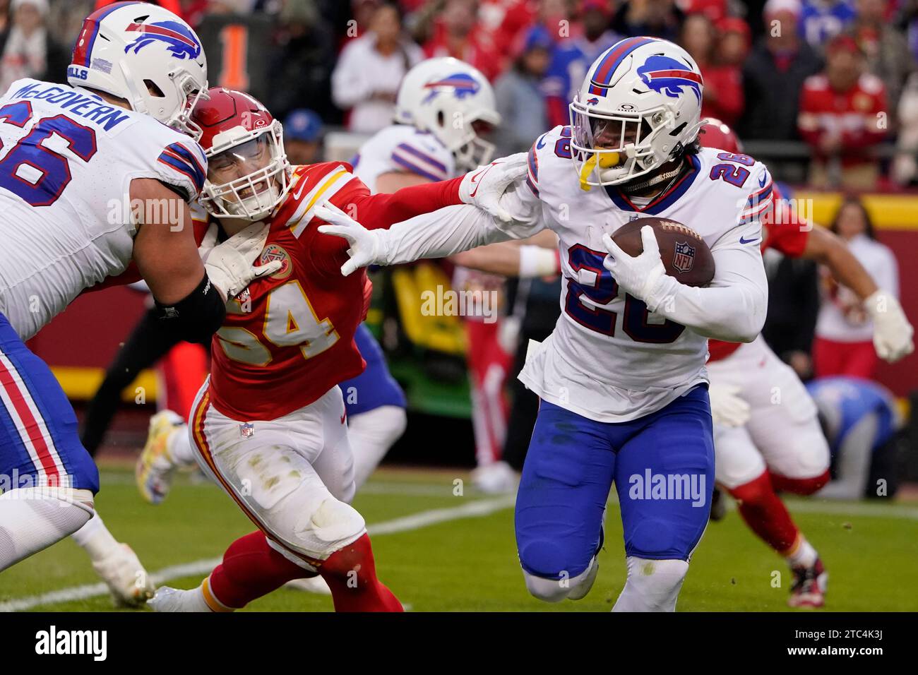 Buffalo Bills safety Taylor Rapp (20) runs with the ball as Kansas City ...