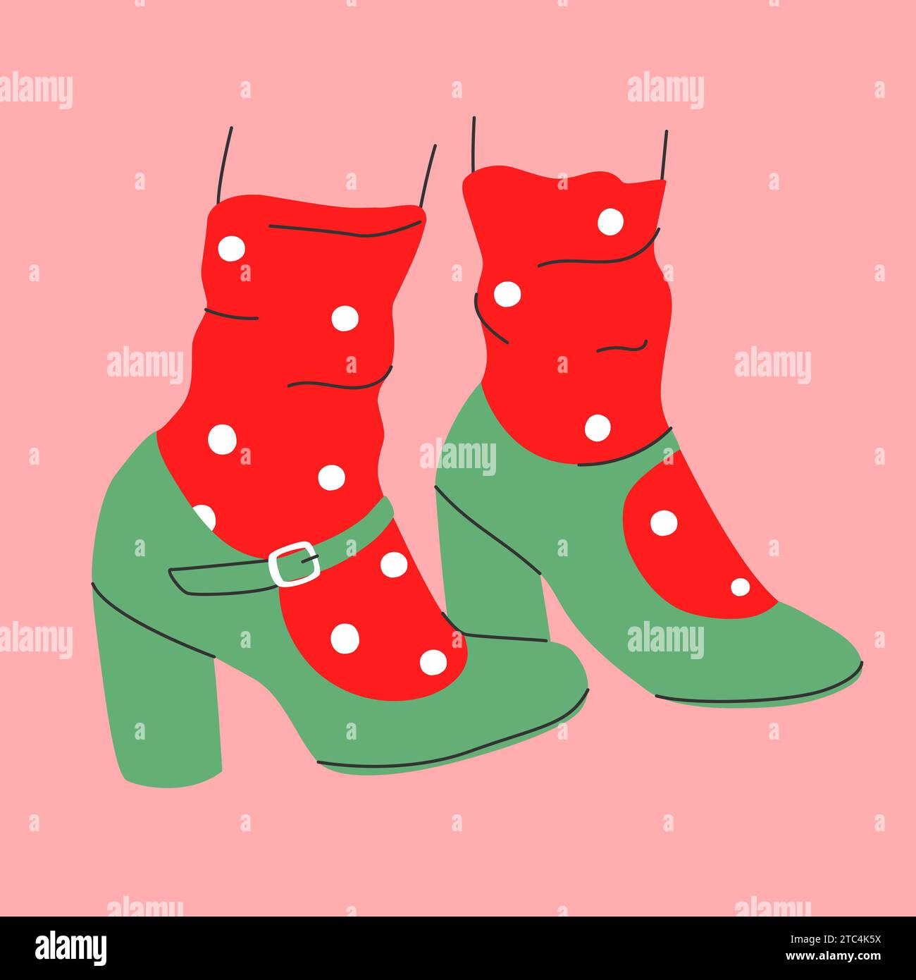 Icon of bright high heel shoes with funny socks.Print for shoe store ...