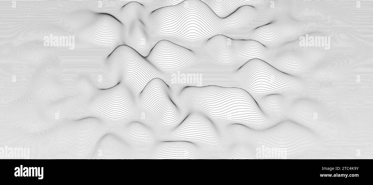 Abstract background with distorted line shapes on a white background ...