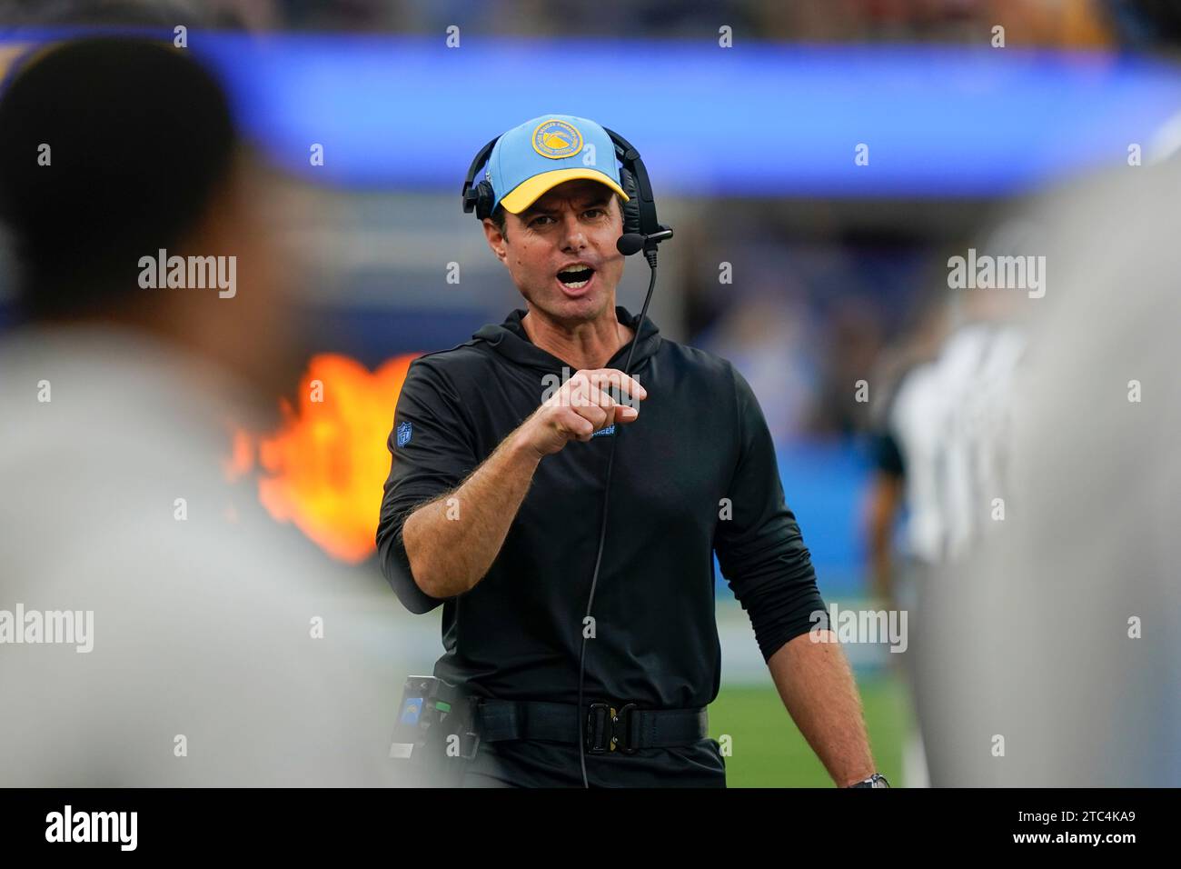 Los Angeles Chargers head coach Brandon Staley gestures during the ...