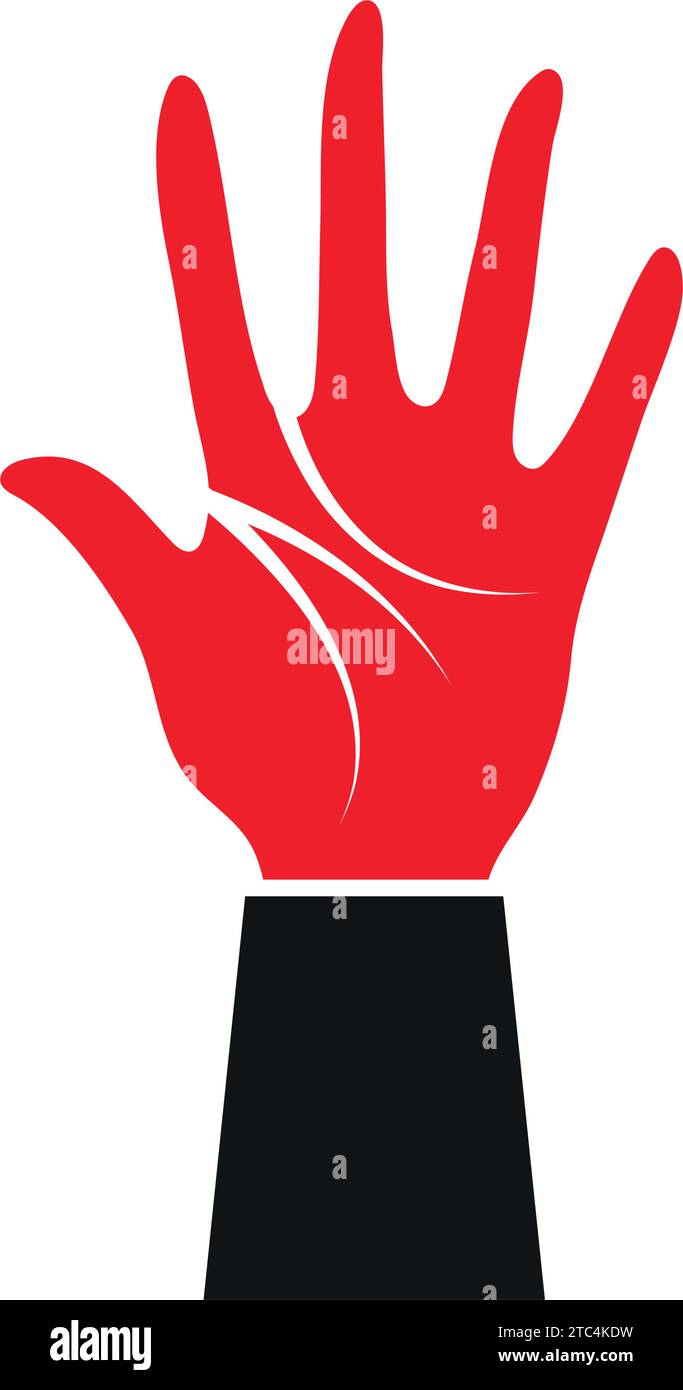 red hand day illustration of red hand Stock Vector Image & Art - Alamy