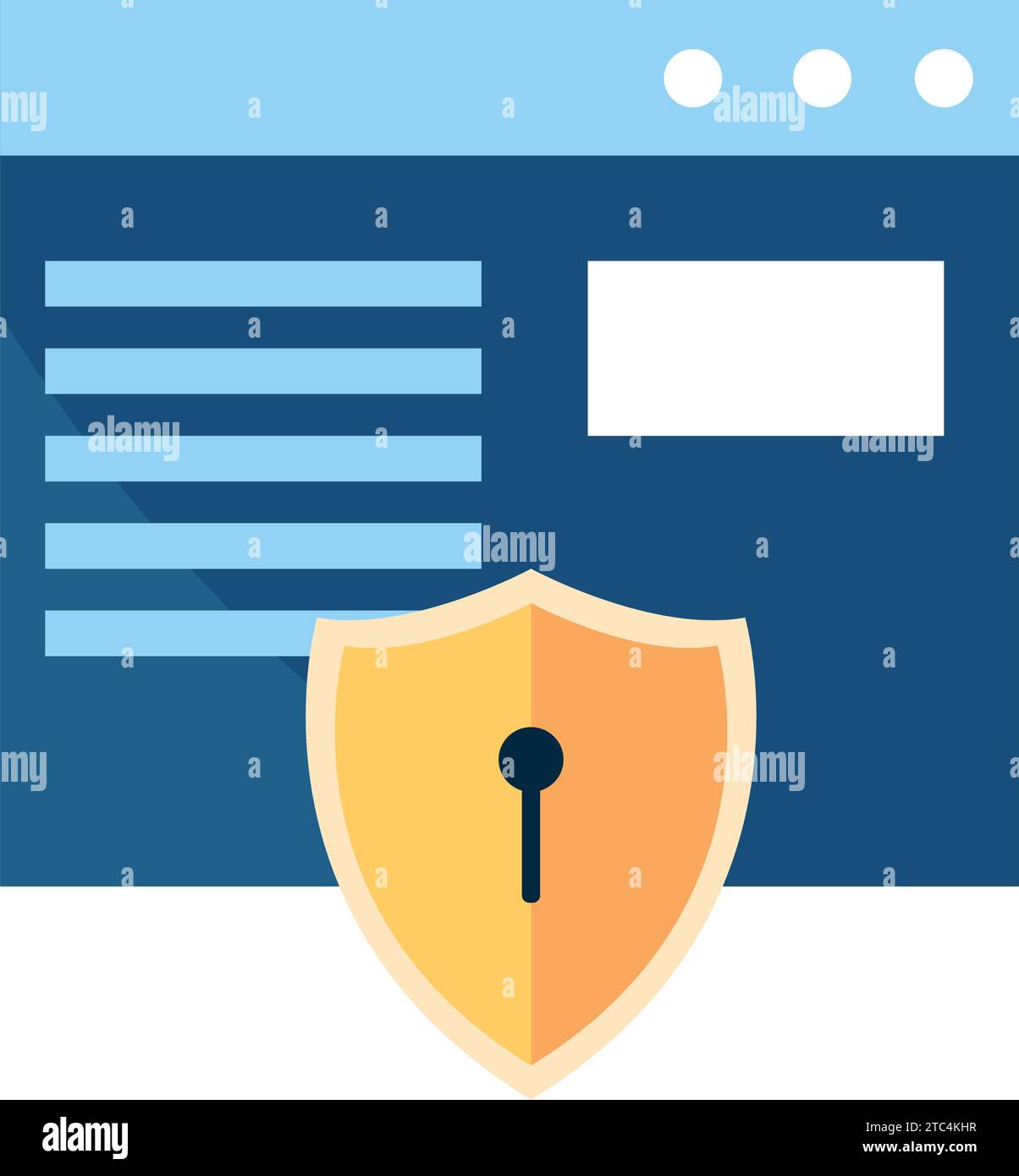 data security illustration of a web page and padlock Stock Vector Image ...