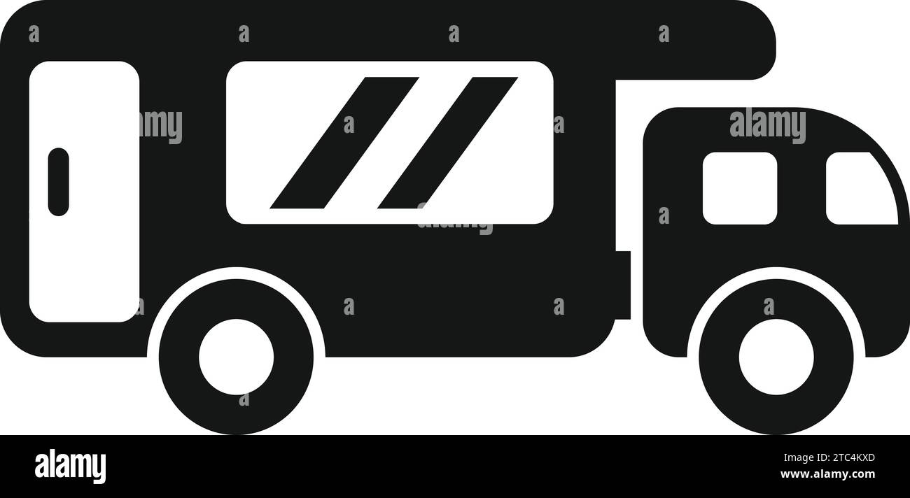 Campsite home car icon simple vector. Travel vacation. Cabin house ...