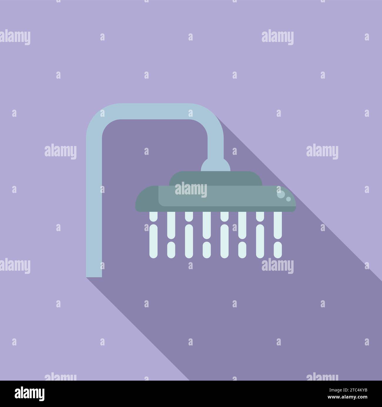Water drops icon flat vector. Shower head. Bathing room cleanliness ...