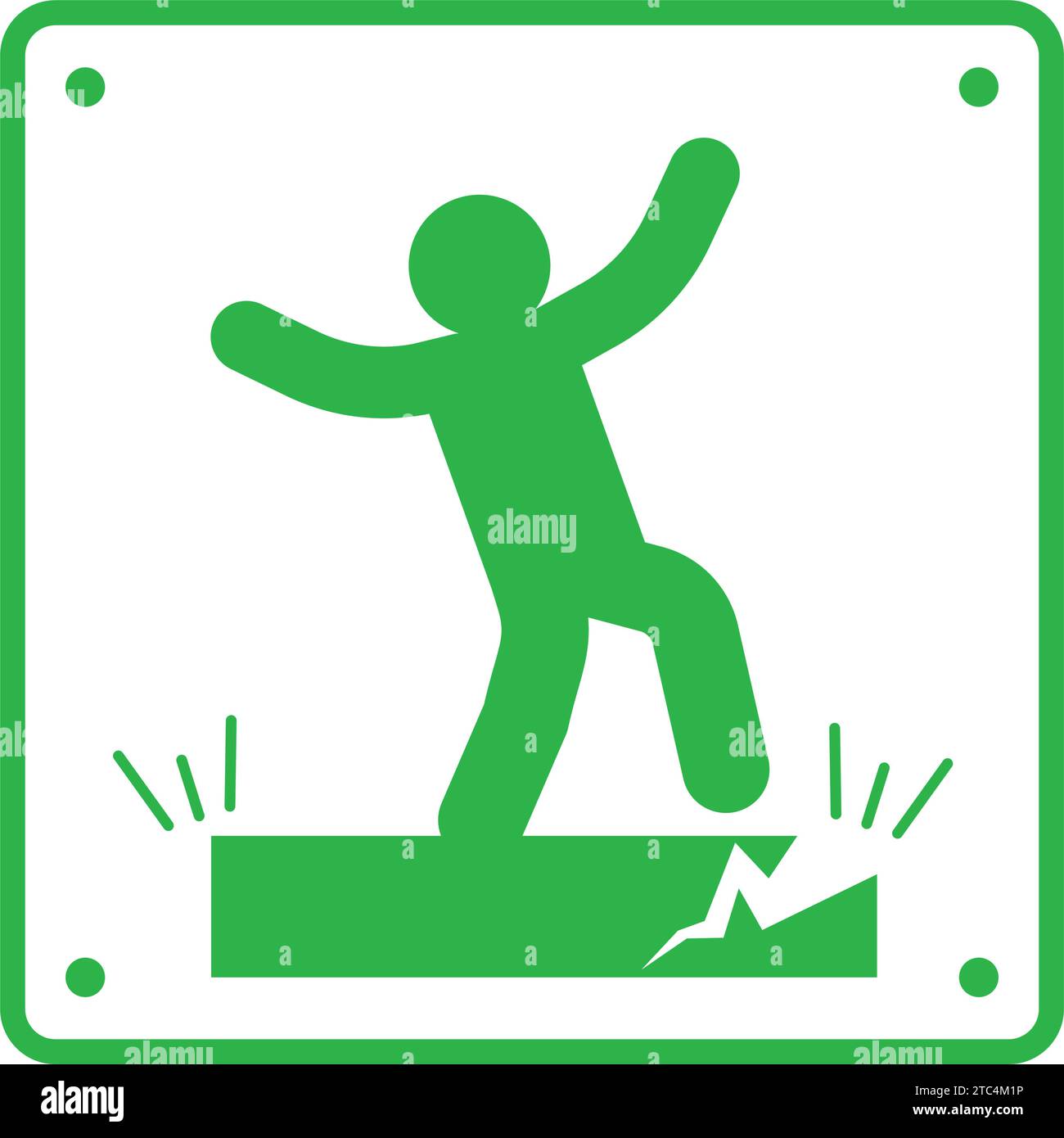 earthquake icon signal of risk of floor breaking Stock Vector Image ...