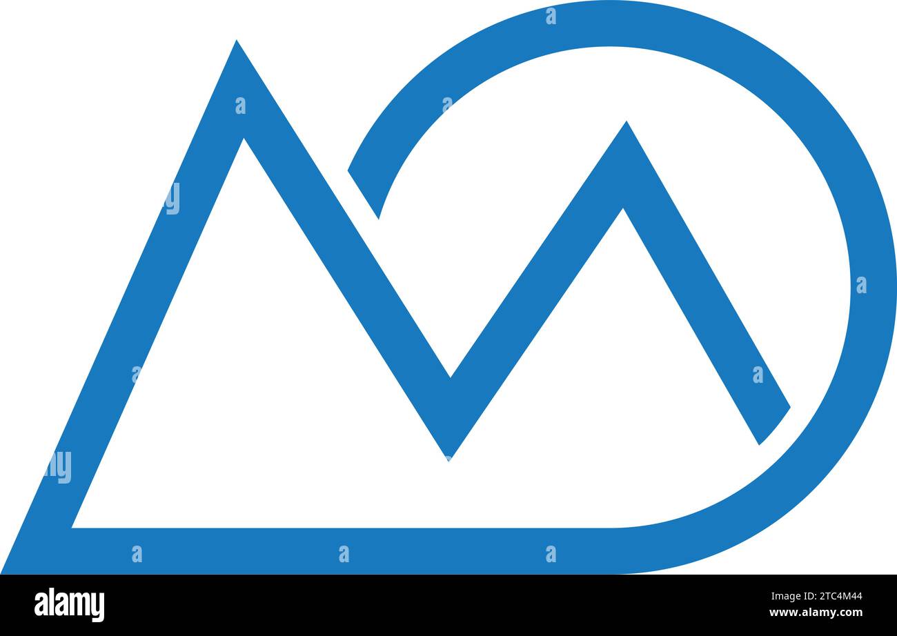 M and D Letter Logo. Blue Color. - Vector Stock Vector Image & Art - Alamy
