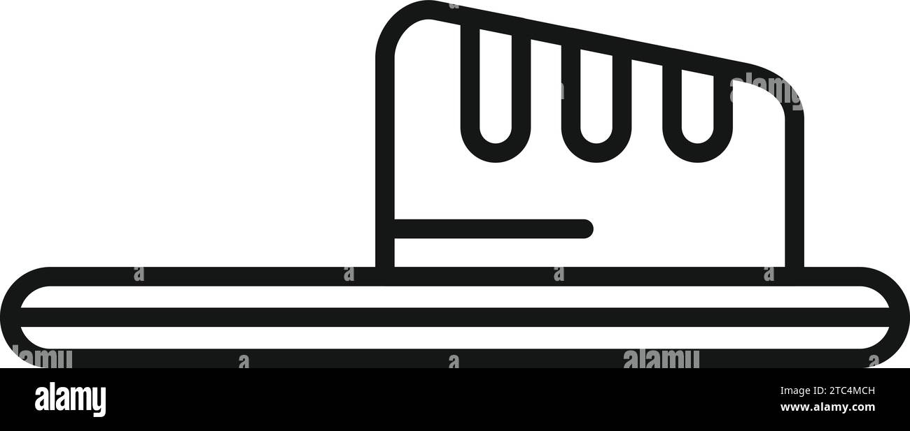 Cute home slippers icon outline vector. New shoe indoor. Soft object ...