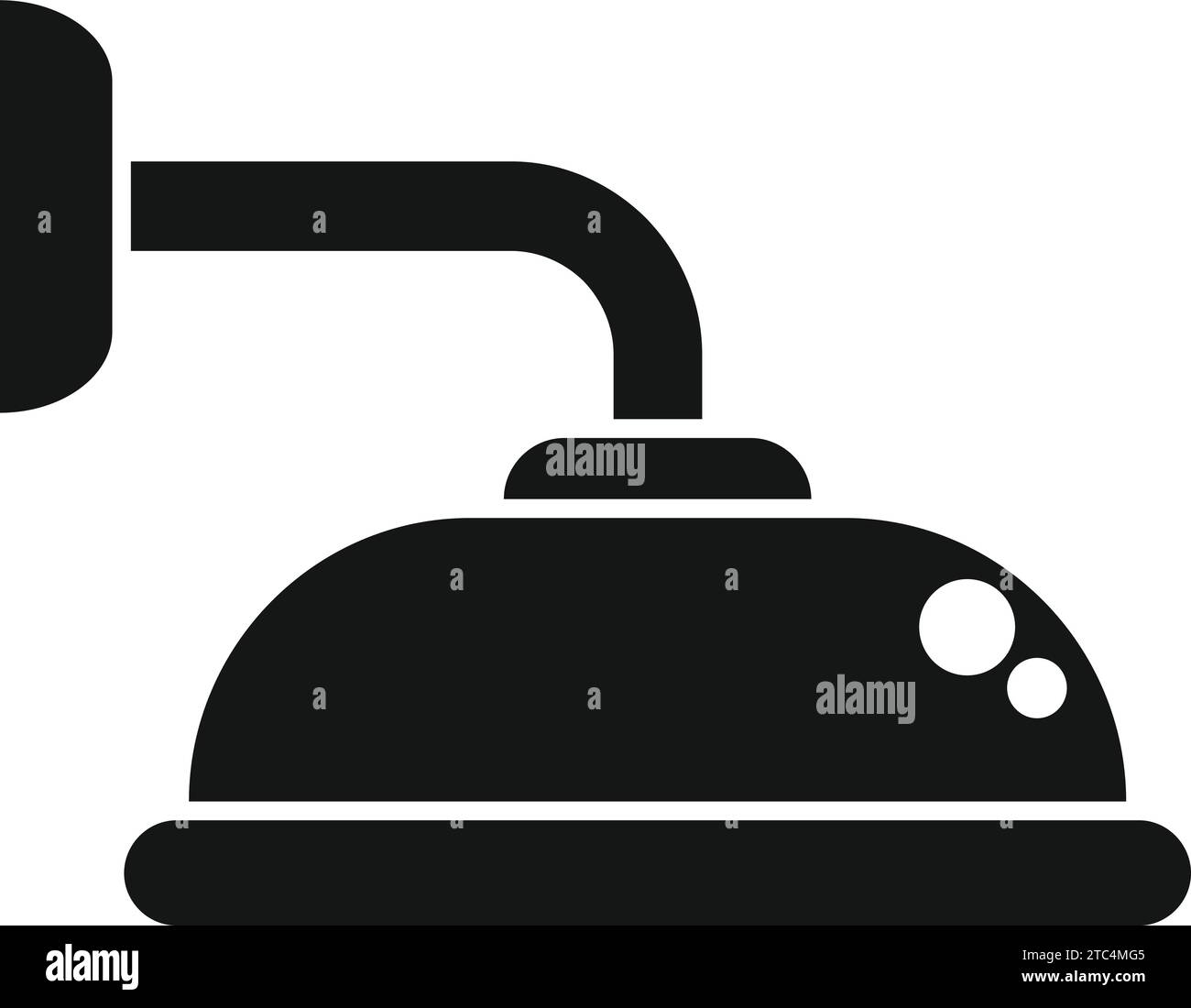 Dark shower head icon simple vector. Restroom sign tubing. Rain care ...