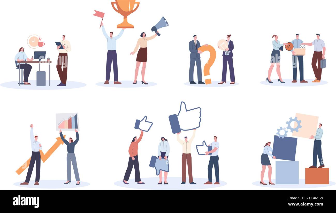 Corporate culture and relationships at work. Business ethics scenes ...