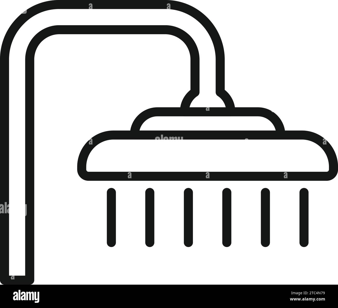 Water drops bathroom icon outline vector. Shower head. Restroom tub ...