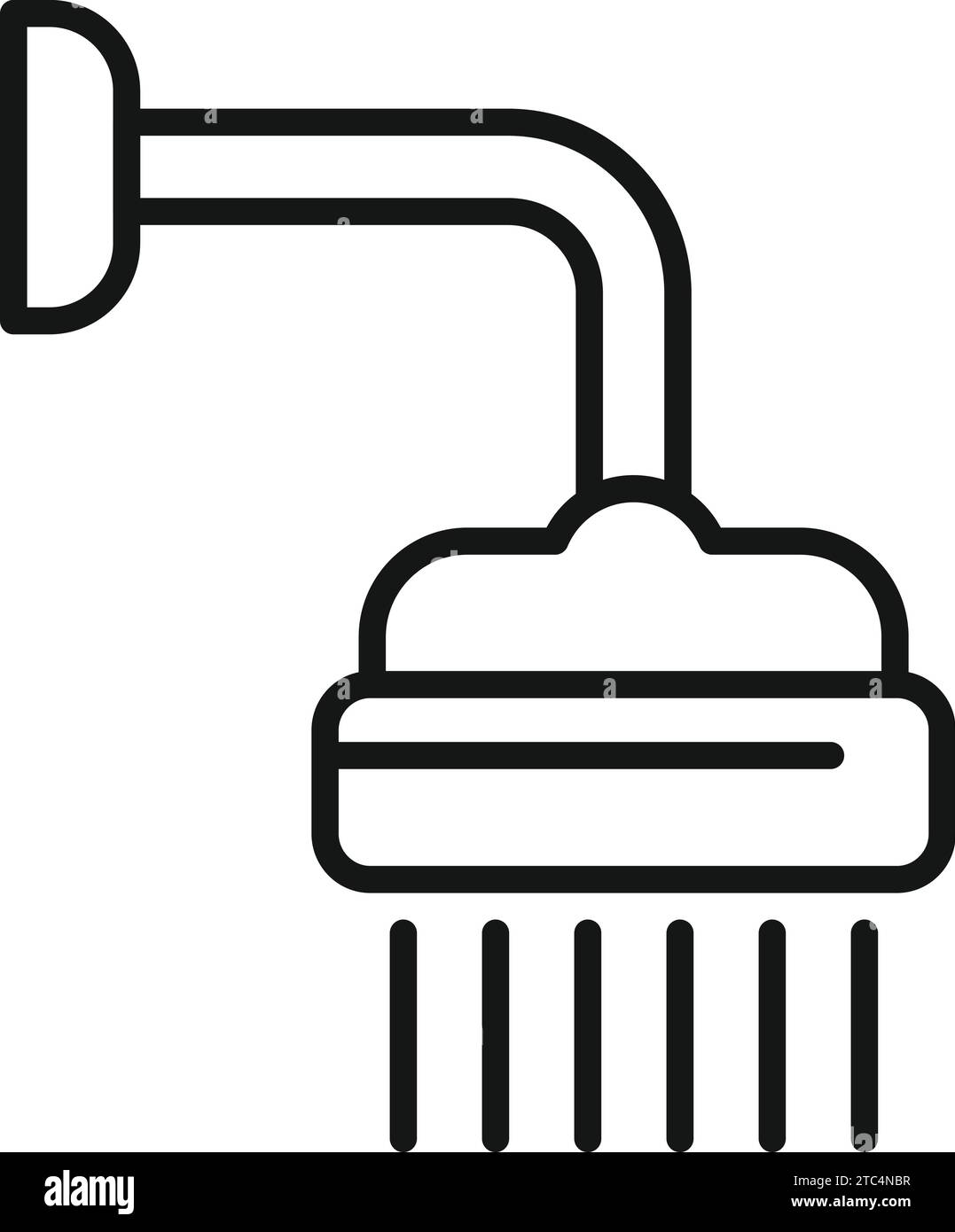 Water drops icon outline vector. Shower head. Bathing room cleanliness ...