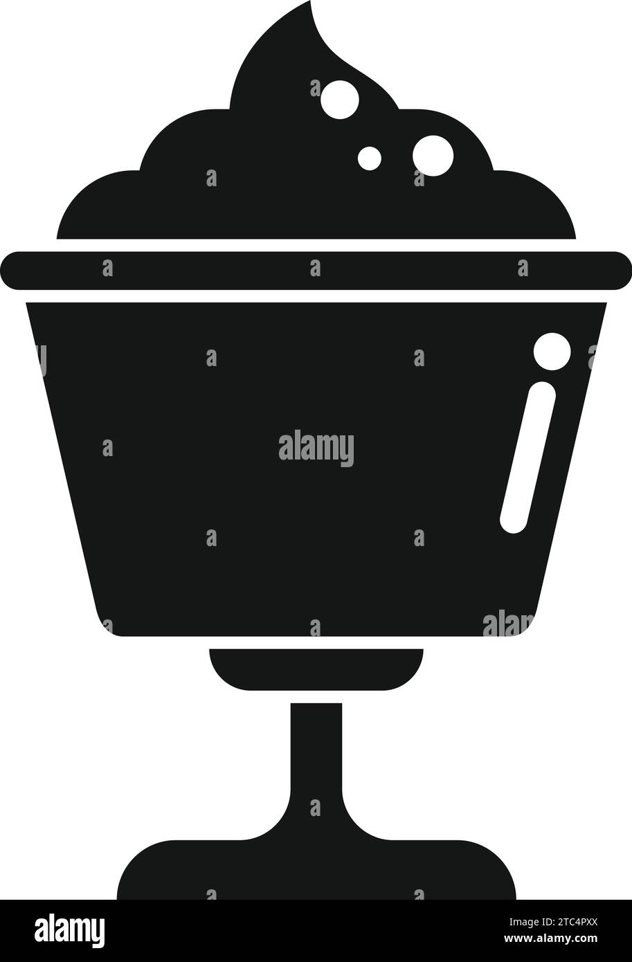 Smoothie ice cream icon simple vector. Gelato bowl. Waffle cookie food ...