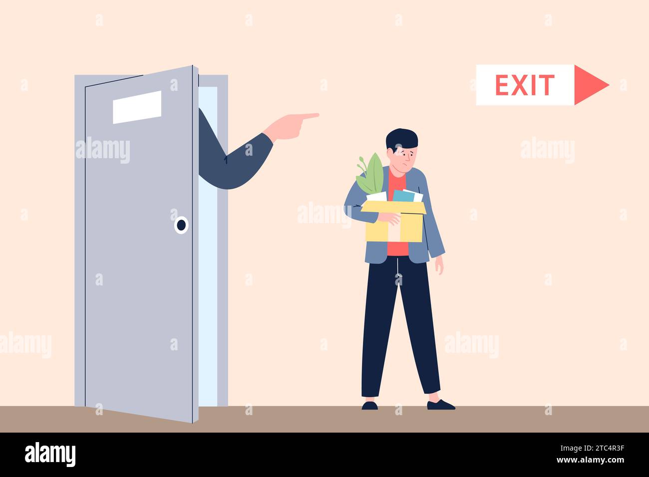 Man pointing exit door hi-res stock photography and images - Alamy