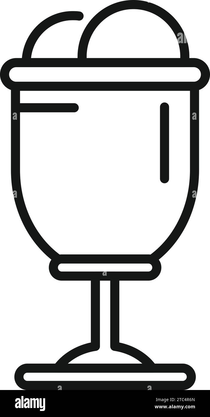 Fruit gelato icon outline vector. Summer ice cream. Yogurt shake Stock ...