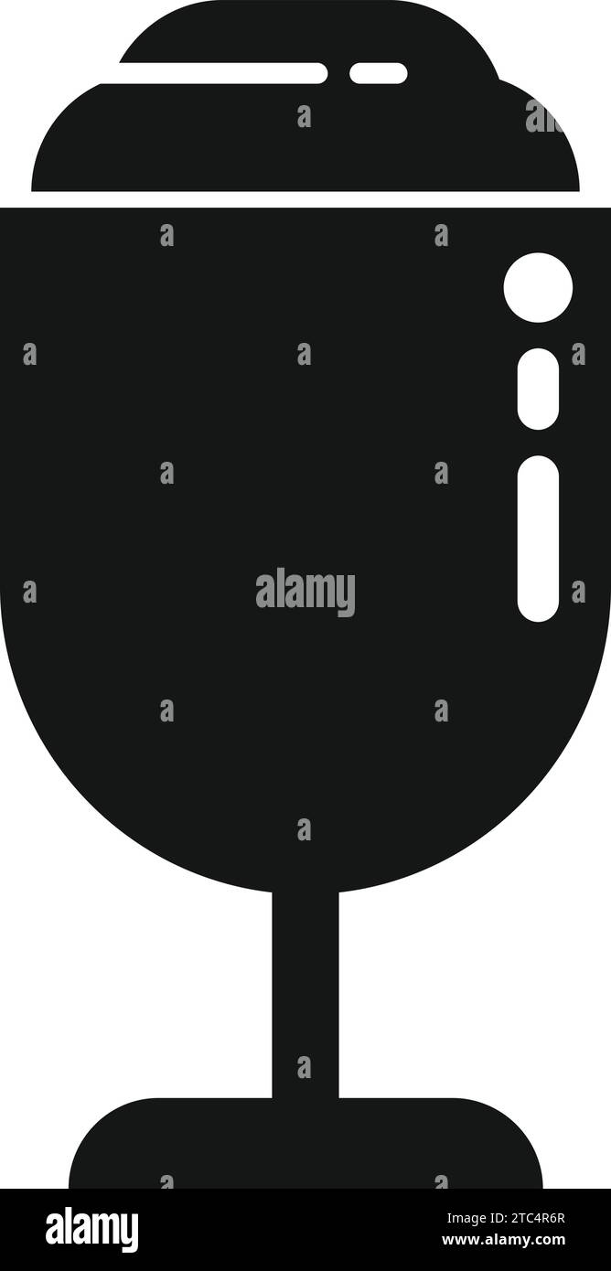 Glass food dish icon simple vector. Gelato shake frozen. Waffle cookie ...