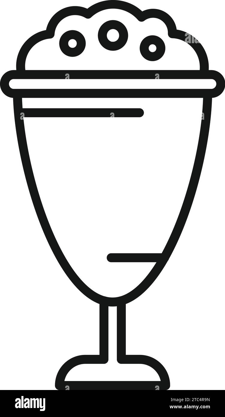 Gelato bowl cup icon outline vector. Shake milk. Ice cream product ...