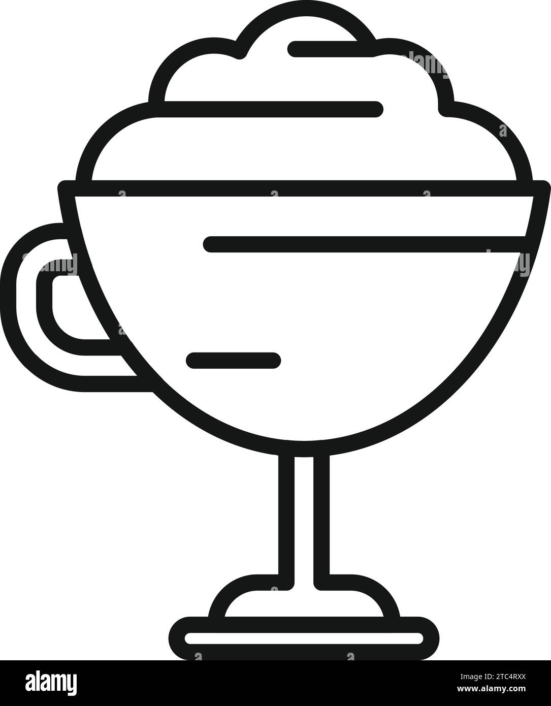 Pink crispy ice cream icon outline vector. Chocolate shake. Waffle milk ...