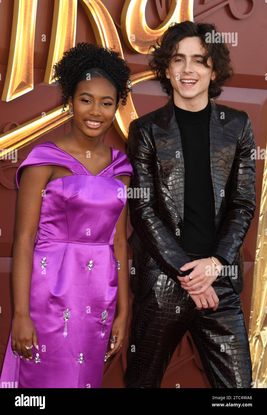Los Angeles, Ca. 10th Dec, 2023. Calah Lane and Timoth e Chalamet at ...