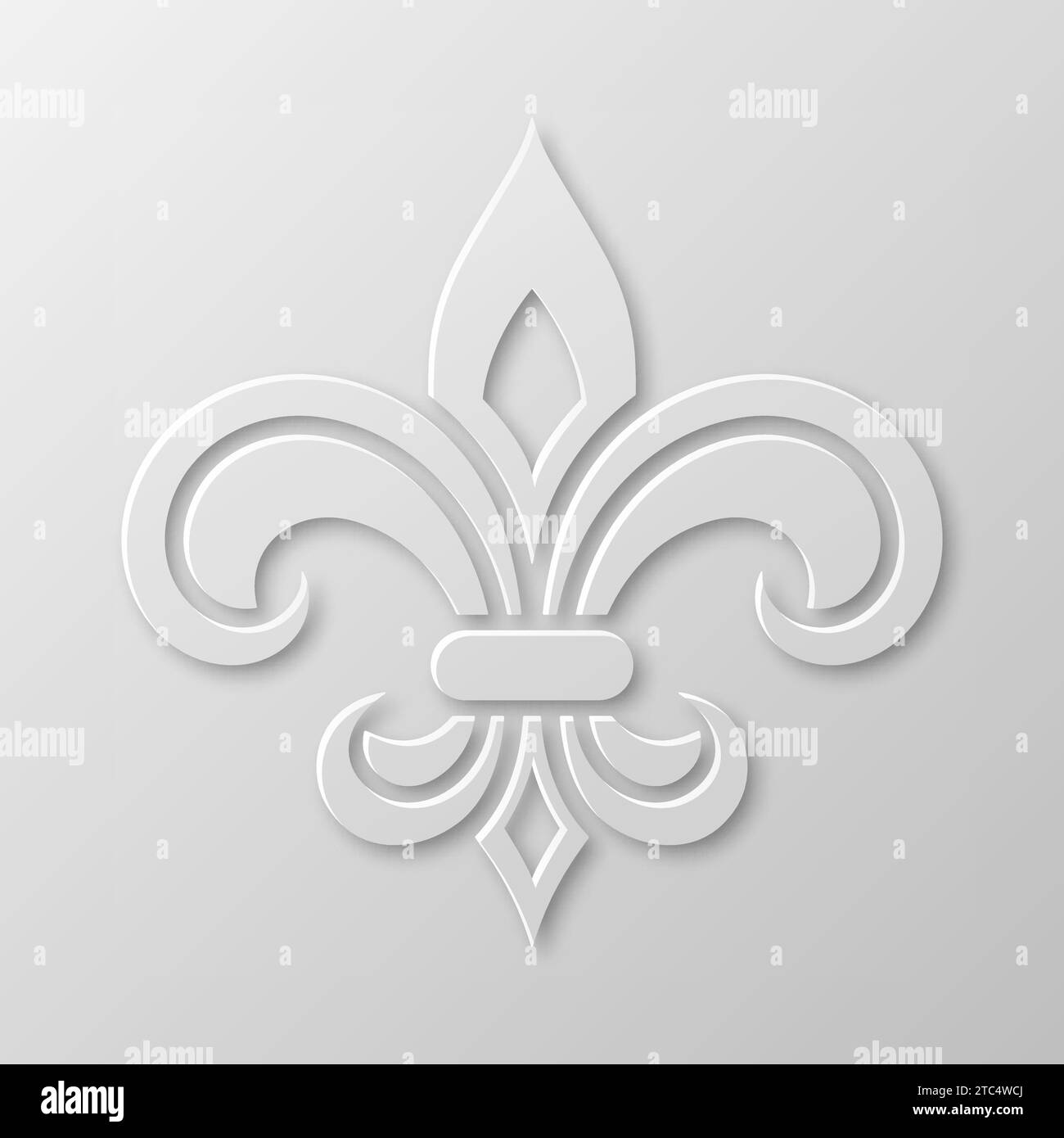 Vector Realistic Paper 3d Fleur De Lis Closeup on White Background ...
